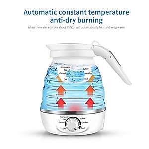 600ml Food Grade handle foldable constant temperature mini kettle water boiler portable hot water electric kettle 120V US plug