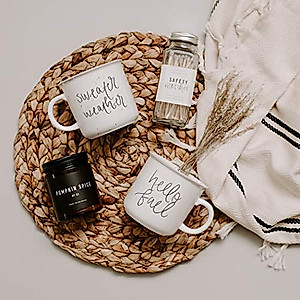 Sweet Water Decor Fall Coffee Mugs | Seasonal 16oz Ceramic Campfire Coffee Cup | Microwave & Dishwasher Safe Autumn Mug Great for Halloween, Pumpkin Spice Lattes & Thanksgiving (Sweater Weather)