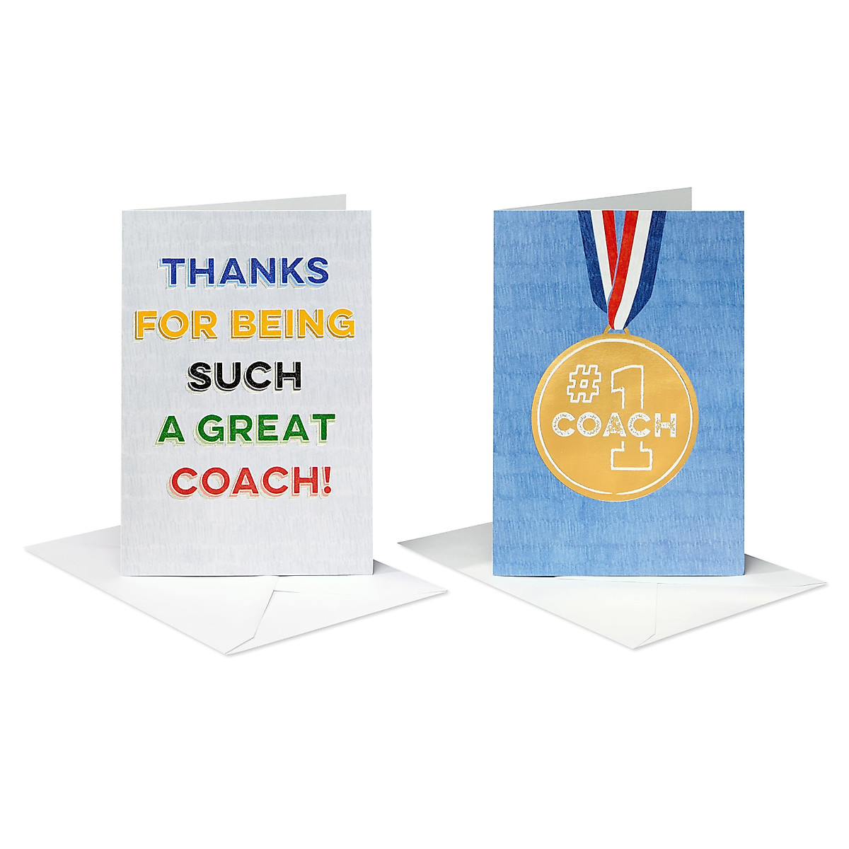 American Greetings Thank You Cards with Envelopes For Coach, Number 1 Coach Medal (8-Count)
