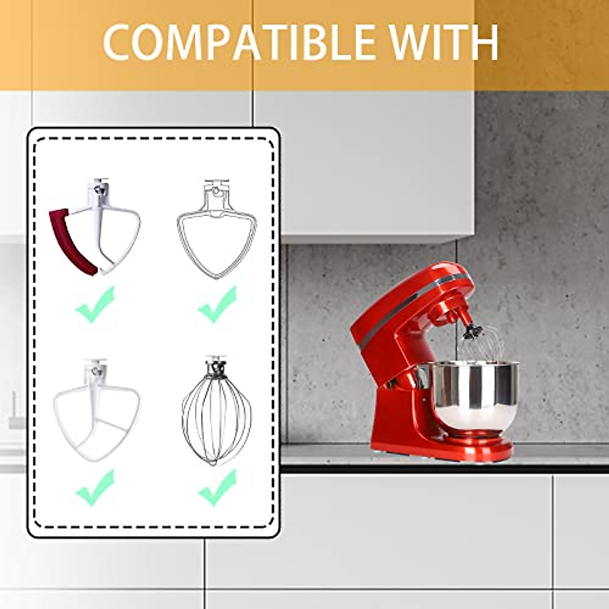 Stand Mixer Attachment Holders,4 Pack Kitchen Accessory Organizer Compatible with Kitchenaid Mixer Attachments,kitchen Mixers Accessories,Dough Hook for kitchenaid Stand Mixer