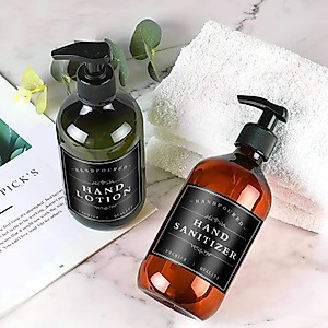 24PCS Waterproof Soap Labels for Bottles, Bathroom Hand Soap Label Stickers, Shampoo and Conditioner Dispenser Labels for Glass/Plastic Spray Bottle (Black)