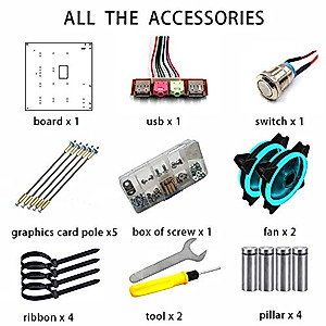 DIY Acrylic Glass Gaming Computer Case Chassis Open Frame Panoramic Viewing Creative Personality ATX Transparent Chassis Test Bench