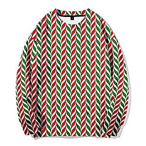 Christmas Sweatshirts For Men Funny Top Holiday Pullover 3D Printed Graphic Sweatshirts Crewneck Long Sleeve