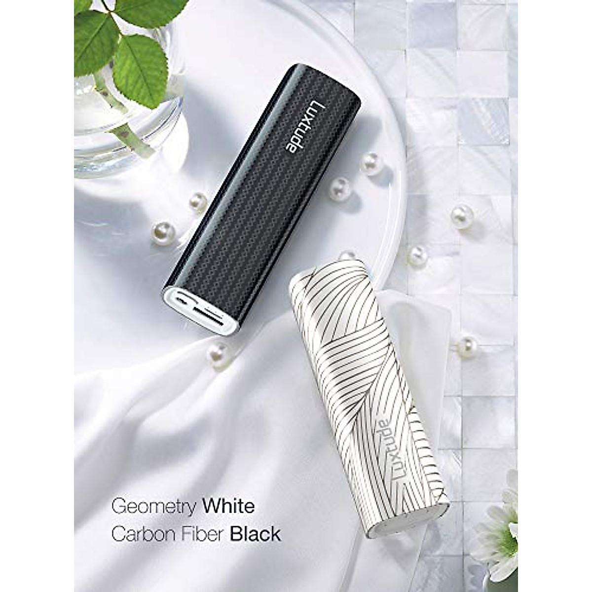 Luxtude 10000mAh Small Portable Charger with Flashlight, Mini & Lightweight Power Bank, Compact External Battery Pack Lipstick Portable Phone Charger for iPhone, Android, Samsung, etc (2 Pack 5000mAh)