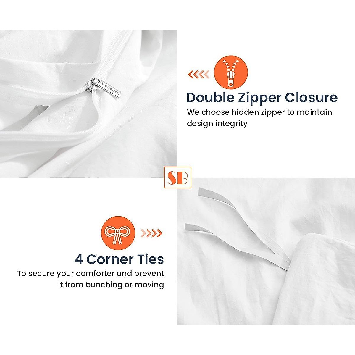 SGI bedding 3 Piece Duvet Cover Oversized Queen Size, Pinch 600 TC, 100% Cotton Sateen,1 Duvet Cover with 2 Pillows Covers,with Zipper Closure & Corner Ties, Soft,Cooling & Breathable - Blood Red