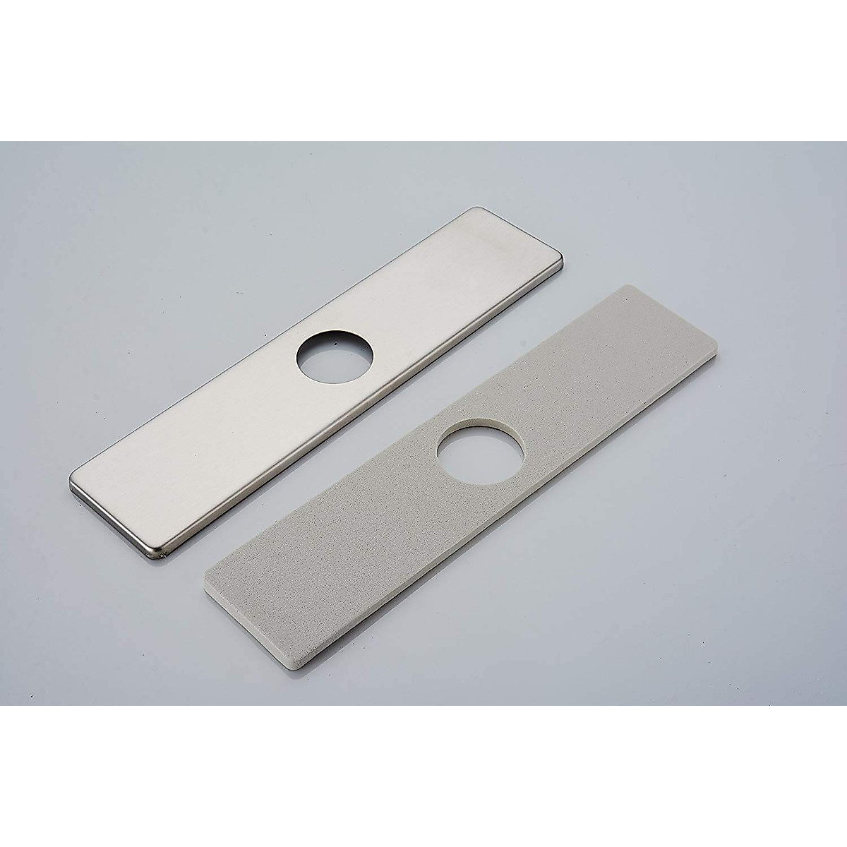 BATHLAVISH 10 Inch Kitchen&Bathroom Sink Faucet Baseplate Hole Cover Deck Plate Escutcheon Brushed Nickel Square 304 Stainless Steel