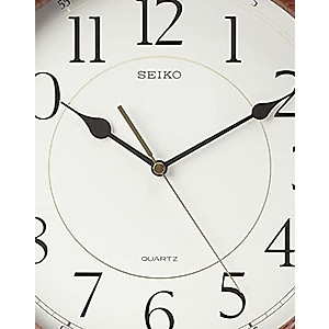 Seiko Wall Clock Quiet Sweep Second Hand Dark Brown Solid Oak Case