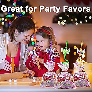 24 Glitter Princess Party Favors Reusable Crown Drinking Straws 6 Designs Great for Princess Theme Birthday Party Supplies with 2 Cleaning Brushes