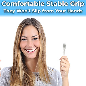 Super Durable, Elegant Mini Cocktail Forks 36 Pcs. Stainless Steel Tasting or Sampling Fork Set for Hors D'Oeuvres, Appetizers, Mussels, Crab. Small Metal Flatware Is Great for Restaurants and Events