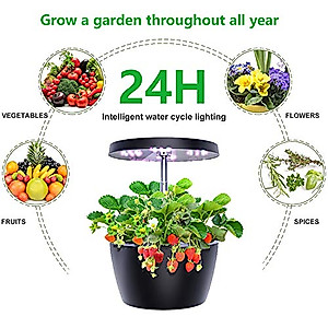 Hydroponics Growing System, 4 Pods Indoor Herb Gardening System with LED Grow Lights, Automatic Timer and Pump, Hydroponic Plant Germination Kits for Vegetable/Lettuce