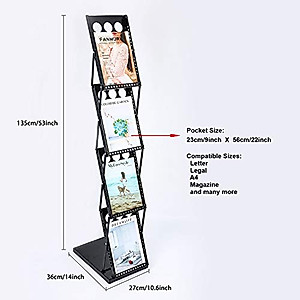 Polmart Brochure Magazine Catalog Literature Display Rack, 4 Pockets