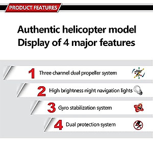 DWIU RC Helicopter Model, S107G 2.4G 3CH Dual-Propeller Remote Control Aircraft Model with Gyro, Mini Helicopter Toys for Adults Beginners (RTF Version