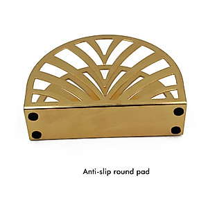 Tstarer Golden Metal Napkin Holder, Table Napkin Organizer for Kitchen & Picnic - Small 5.1 W X 3.5 H X 1.5 D (semicircle)