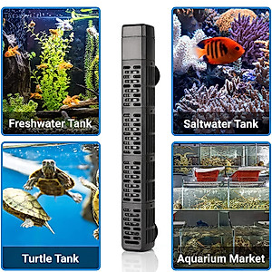 HiTauing Aquarium Heater, 50W/100W/200W/300W/500W Submersible Fish Tank Heater with Over-temperature Protection and Automatic Power-off When Leaving Water for Saltwater and Freshwater