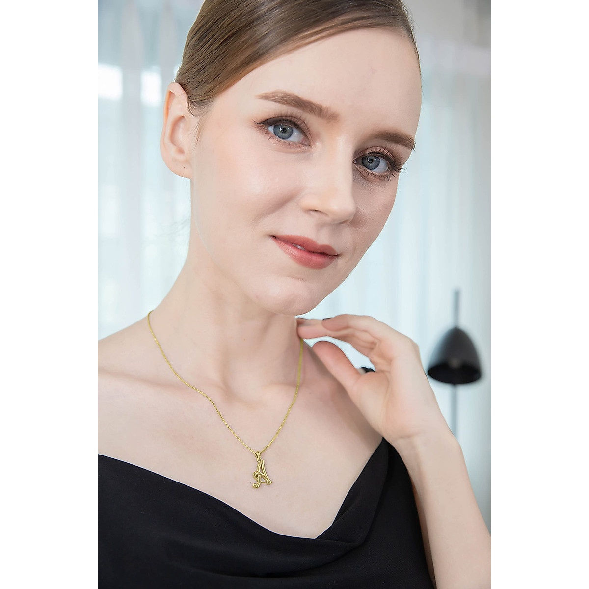 GemStar USA Yellow Gold Flashed Sterling Silver I Letter Initial Alphabet Name Personalized 925 Silver Pendant Necklace