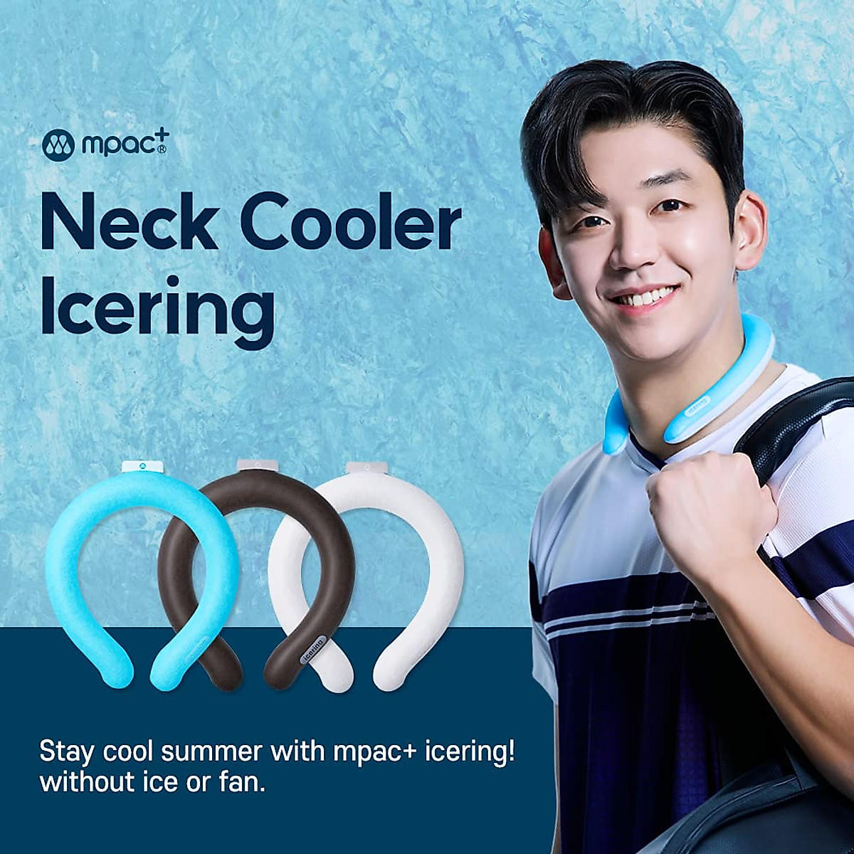 mpac+ Neck Cooler Icering | Cooling Neck Wraps, Neck Cooling Tube - Personal Air Conditioner with Gel Ice Pack for Outdoor Activities, Hot Weather Relief, Summer, Freeze Below 64°F (Jumbo, Black)