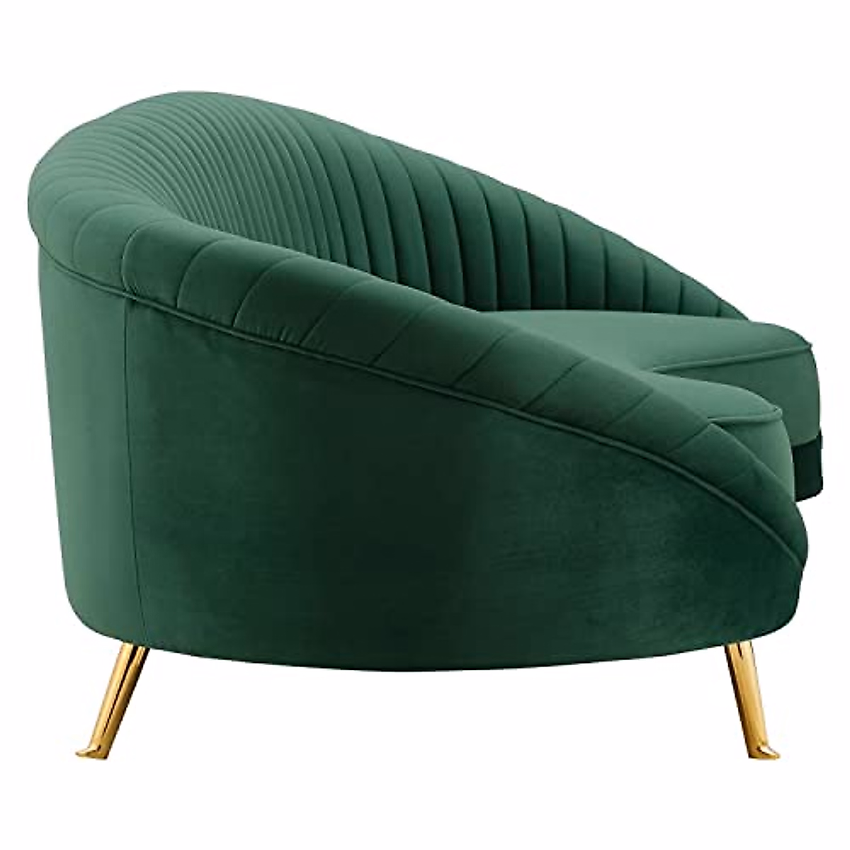 Modway Camber Channel Tufted Performance Velvet Sofa in Emerald