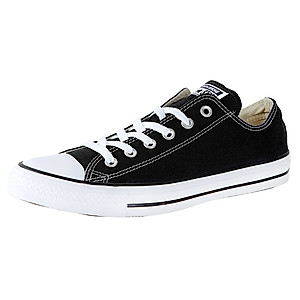 Converse M9166- Chuck Taylor All Star Unisex Ox Low Top Black Sneakers, 8 Women/6 Men