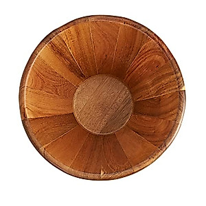 Servappetit Acacia Wood Large Serving Bowl - Made of Premium Acacia Wood - Salads, Fruits, Chips, Nachos, Bread and other Snacks