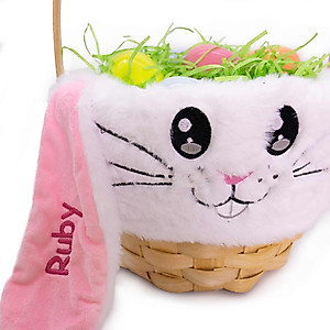 Personalized Bunny Face Easter Basket (Pink)