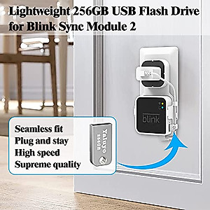 256GB USB Flash Drive and Blink Sync Module 2 Mount, Save Space and Easy Mount Bracket for Blink Outdoor Indoor Security Camera (Blink Sync Module 2 is NOT Included)