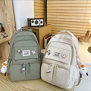 RRRWEI Kawaii Backpack With Kawaii Pin And Accessories Cute Backpack School Backpack For Teens Girls Aesthetic Backpack (green)