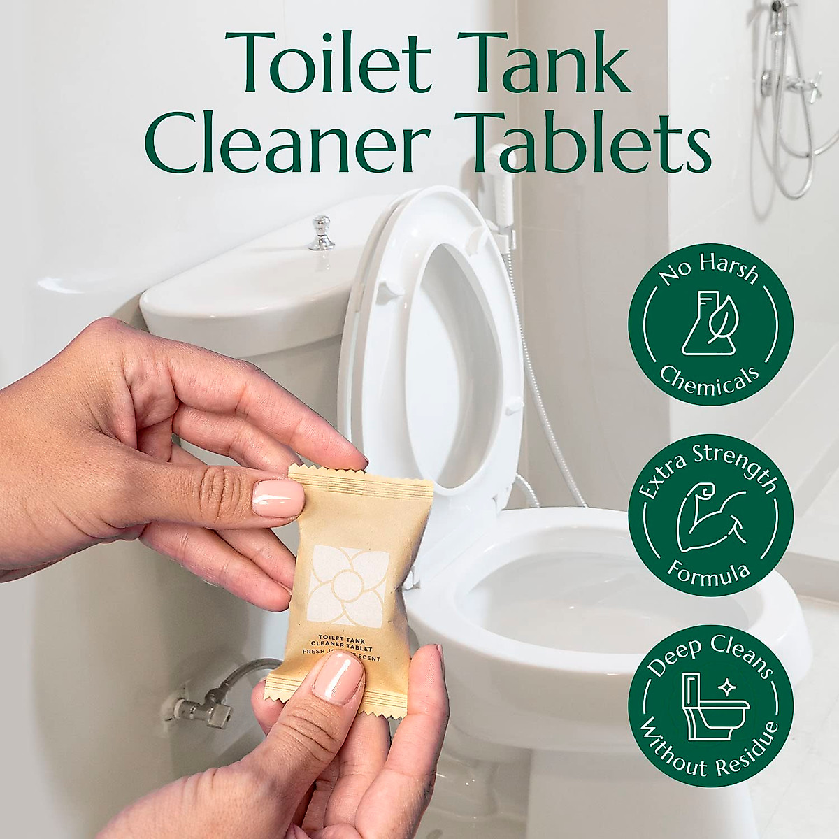 CLEANOMIC - Toilet Tank Cleaner Tablets (4 Pack) - Toilet Tablets for Tank, Toilet Cleaner Tablets, Toilet Cleaner Refill Pads, Toilet Bowl Cleaners, Household Toilet Cleaners