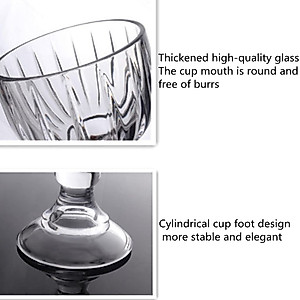 Aebor Glass Ice Cream Cups,Dessert Bowls, for Dessert, Sundae, Ice Cream, Fruit, Salad, Snack, Cocktail,etc (Includes 6 Glass Ice Cream Cups 250ml And 6 Metal Spoons)