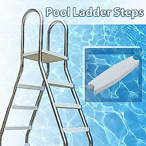 HECASA (1-Pack) 18" Universal Pool Ladder Steps Replacement, Heavy-Duty Molded Plastic Swimming Pool Ladder Rung Step