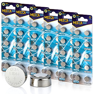 MEDca 1.5V Alkaline Batteries - LR44 AG13 357 303 SR44 Battery - Button Coin Cell for Hearing Aids and Amplifiers, Toys, Remotes, Calculators, Lasers | Long Lasting Power | Anti Corrosion | 60 PCS