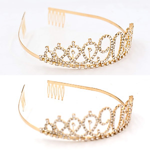 "90 and Fabulous" Sash & Rhinestone Tiara Set - 90th Birthday Gifts Birthday Sash for Women Birthday Party Supplies (White/Gold)