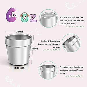 TeamFar Toddler Cups, 6 oz Toddler Insulated Cups Tumbler Mug Stainless Steel for Kids Preschooler Camping Travel, Safe & Healthy, Double Walled & Dishwasher Safe - Set of 6
