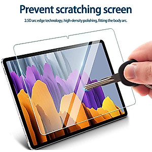 TANTEK [2-Pack Screen Protector for Samsung Galaxy Tab S7(SM-T870/T875,2020) 11 inch,Tempered Glass Film,Ultra Clear,Anti Scratch,Bubble Free