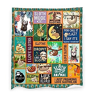Sloth Blanket Super Soft Warm Flannel Throw Blankets for Couch Sofa Sloth Gifts for Kids and Adults