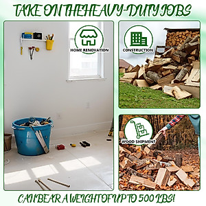 Tenceur 4 Pcs Heavy Duty Reusable Yard Waste Bags 48 Gallon and 22 Gallon Woven Polypropylene Leaf Garden Bag Lawn Bags Self Standing Garbage Can with Reinforced Handles for Home Moving Bag, Green