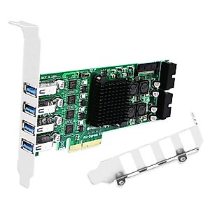FebSmart 8-Ports PCIE Superspeed 5Gbps USB 3.0 Card for Windows and Linux Desktop PCs, 4X Dedicated 5Gbps USB 3.0 Channel 20Gbps Bandwidth, Built in FebSmart Self-Powered Technology (FS-4C-U8S-Pro)