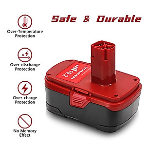 Upgraded 2 Pack 6000mAh 19.2V C3 Replacement Battery Compatible with Craftsman 19.2 Volt Battery Lithium-ion XCP DieHard 315.115410 315.11485 130279005 1323903 120235021 11375 11376 Cordless Tools