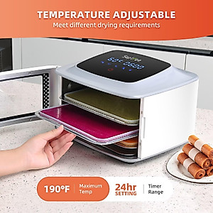 Septree Upgraded 4-layer Food Dehydrator for Jerky, Stainless Steel Trays Food Dryer Machine with Deluxe Accessories Kit, 400W 190°F Temp and Timer Control, for Herbs, Meat, Fruit, Veggies, Mushroom