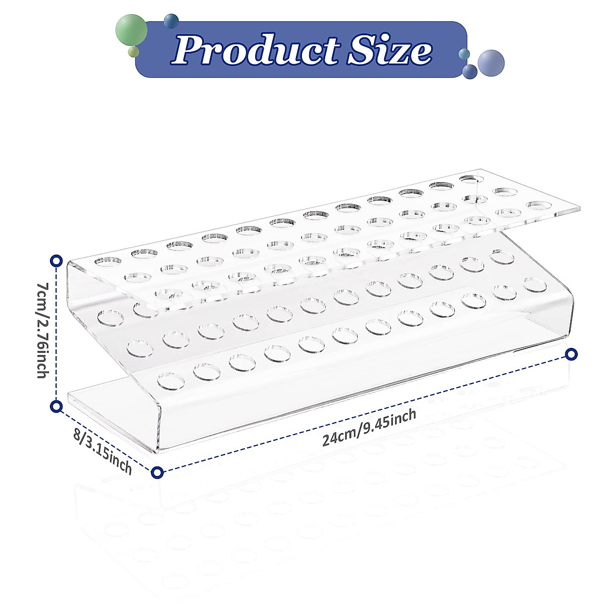 Fitlyiee Clear Acrylic Brush Display Pen Holder Z shaped Pen Organizer for Markers Coloured Pencils Paint Brushes Makeups (36 Slots)