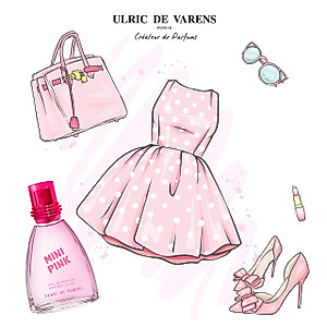 Ulric De Varens Mini Pink Eau de Parfum 25 ml- Youthful, Enchanting, and Fresh - Notes of Caramel, Bergamot, & Vanilla - Travel Size - .9 Fl Oz