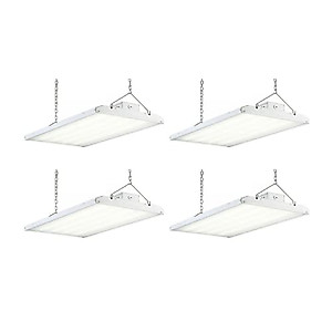 LeadLumens 4Pack 2ft 265w LED High Bay Shop Light,Dim 0-10V, 37100Lm-120277V- 5000K LED Shop Lights, Industrial Grade High Bays (2FT-265W/4Pack), White