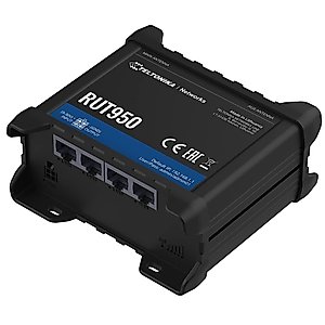 Teltonika RUT950J02400 model RUT950 LTE 4G Router for AT&T and T-Mobile; Automatic Switch to Available Backup Connection; Wireless Access Point with Hotspot Functionality
