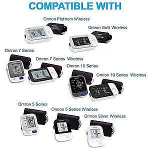 HQRP AC Power Adapter Compatible with Omron Healthcare 5 Series, 7 Series, 10 Series, Silver, Gold, Platinum Upper Arm Blood Pressure Monitor, Hem-ADPTW5 AC Adapter Omron Power Supply 6v DC Cord