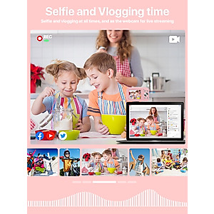 Digital Camera, FHD 1080P Kids Camera with 32GB SD Card 16X Digital Zoom Portable Small Camera, Compact Point and Shoot Camera Mini Digital Camera for Teens Kids Boys Girls Students Seniors - Pink