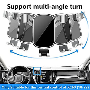 musttrue LUNQIN Car Phone Holder for 2018-2023 Volvo XC60 [Big Phones with Case Friendly] Auto Accessories Navigation Bracket Interior Decoration Mobile Cell Mirror Phone Mount