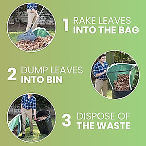 Flavfar Industrial Leaf Collector and Lawn Garden Bag (Pop Up) Multipurpose Garden Tool, Trash, Waste Collection Bucket | Foldable Dustpan, Reusable Leaf Shaped, Heavy-Duty Tote