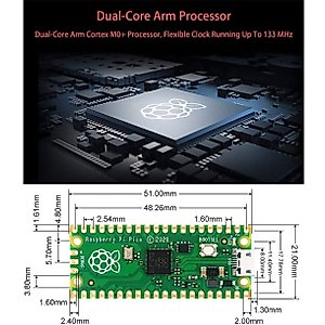 Raspberry Pi Pico Microcontroller Board, RP2040 Dual-core Arm Cortex M0+ Processor, Flexible Single Board Computer, Flagship Versatile Board by Raspberry Pi （1 Pack）