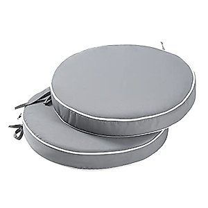 Blytieor 15 Inch Set of 2 Outdoor Bistro Chair Cushions,Small Patio Bistro Round Foam Seat Cushion Gray