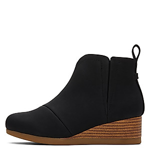 TOMS Girls Clare Fashion Boot, Black PU Nubuck, 1.5 Little Kid