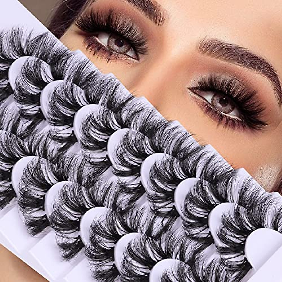 Cluster Mink Lashes Fluffy Eyelashes Long Thick Dramatic Individual Lashes Extension Wispy 6D Volume Eyelash 19-22MM zanlufly Eyelashes Pack